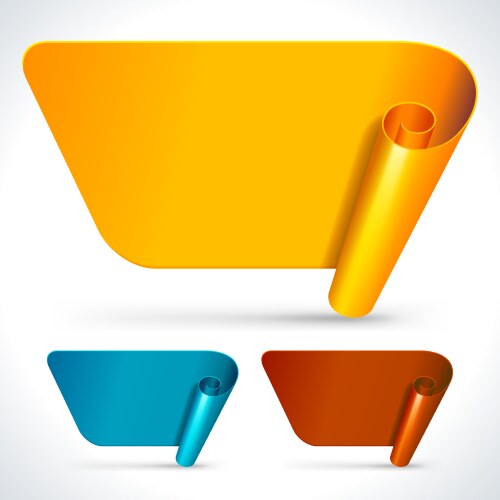 Green scroll isolated on white background paper Vector Image