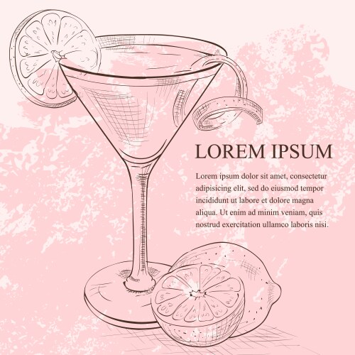 Red cosmopolitan cocktail Royalty Free Vector Image