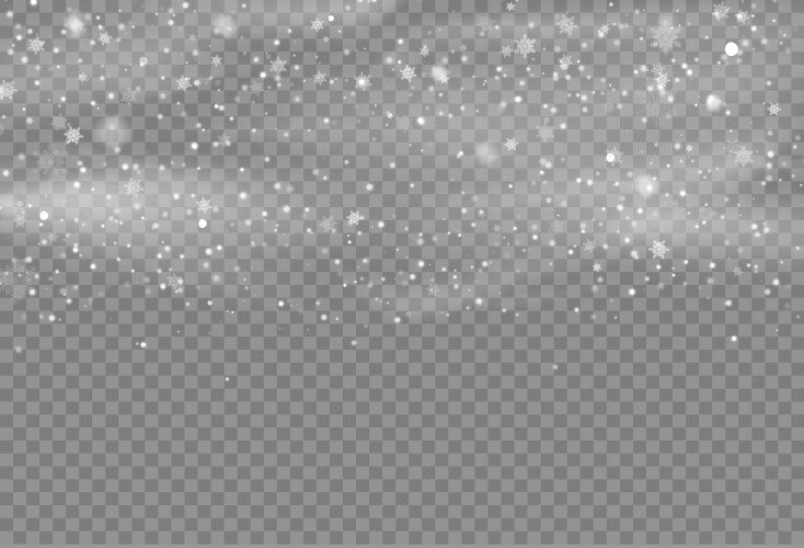 Realistic falling snow overlay effect Royalty Free Vector