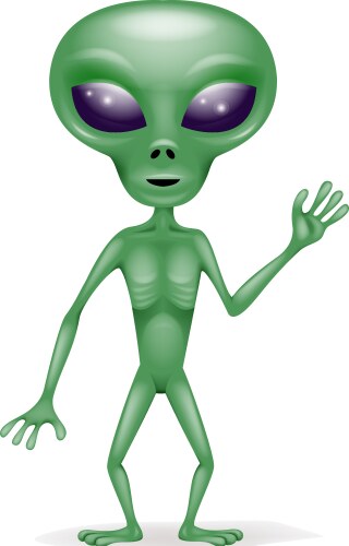Green alien cartoon Royalty Free Vector Image - VectorStock