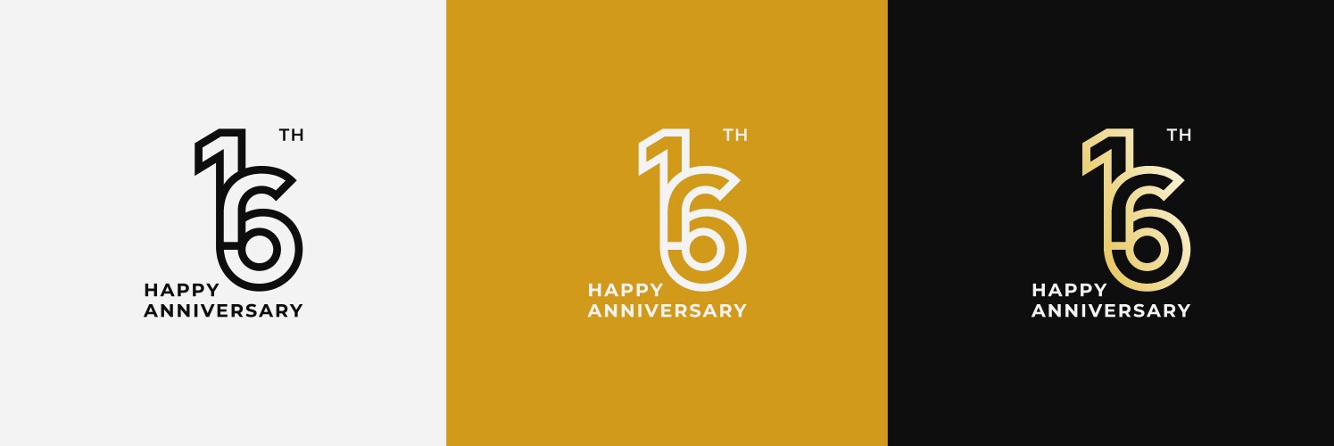 16 Years Anniversary Vector Images (over 1,200)