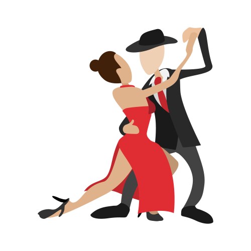 Couple dancing passionate argentine tango Vector Image