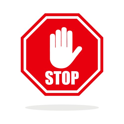 Stop hand sign Royalty Free Vector Image - VectorStock
