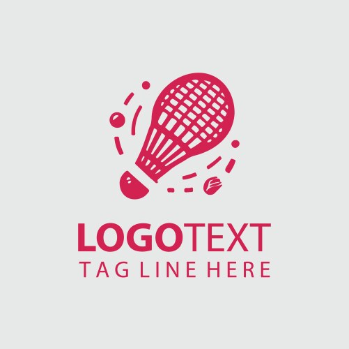 Shuttle badminton logo Royalty Free Vector Image