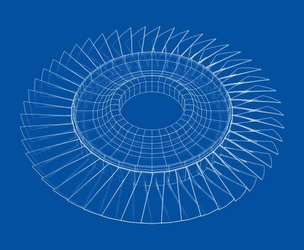 Turbine impellers drawings set Royalty Free Vector Image