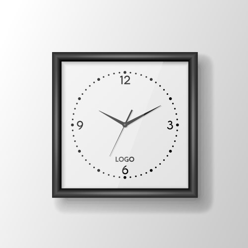 Wall office clock Royalty Free Vector Image - VectorStock