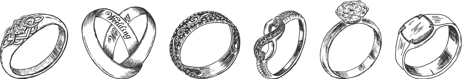 Wedding rings Royalty Free Vector Image - VectorStock