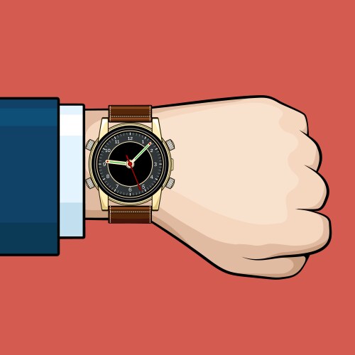 Hand watch Royalty Free Vector Image - VectorStock