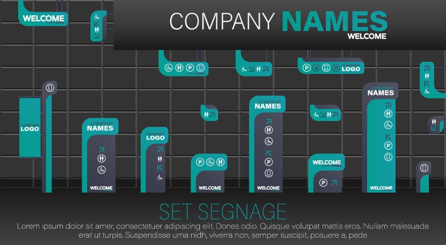 Set signage Royalty Free Vector Image - VectorStock