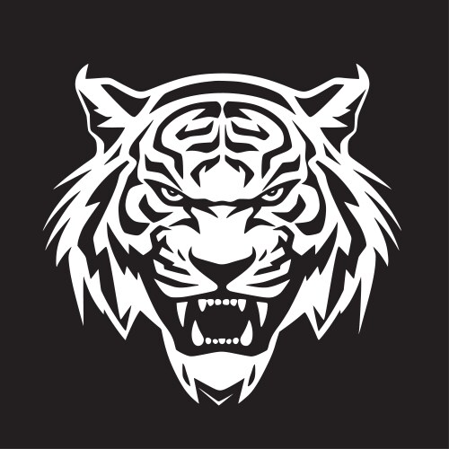 White tiger face Royalty Free Vector Image - VectorStock