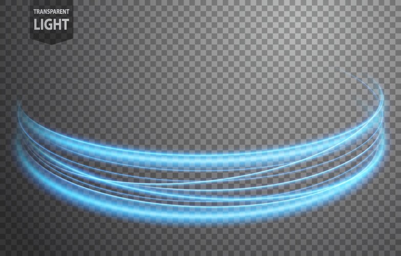 Abstract blue line of light with a transparent Vector Image