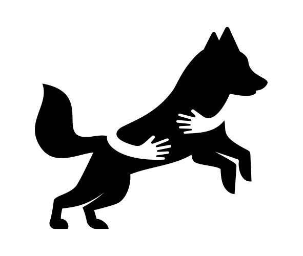 Woman hugging her dog love pet lover Royalty Free Vector