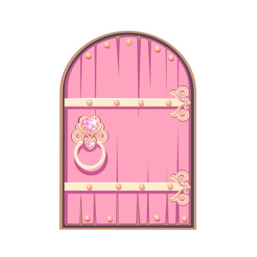 Entrance doors set cartoon wooden decorative Vector Image