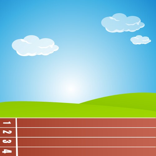 Running track in park scene Royalty Free Vector Image