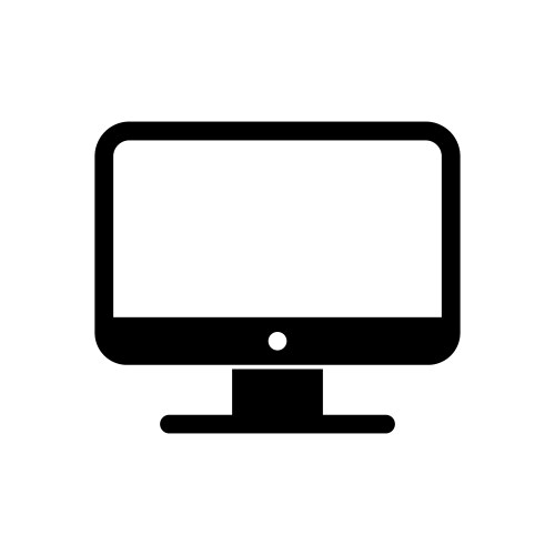 Simple black color desktop computer logo icon Vector Image
