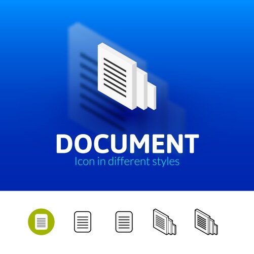 Documents icon in different style Royalty Free Vector Image