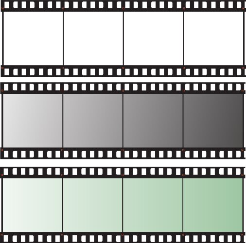 Film strip set and chalkboard Royalty Free Vector Image