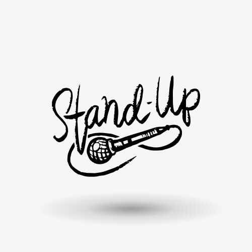Stand up comedy hand written lettering Royalty Free Vector