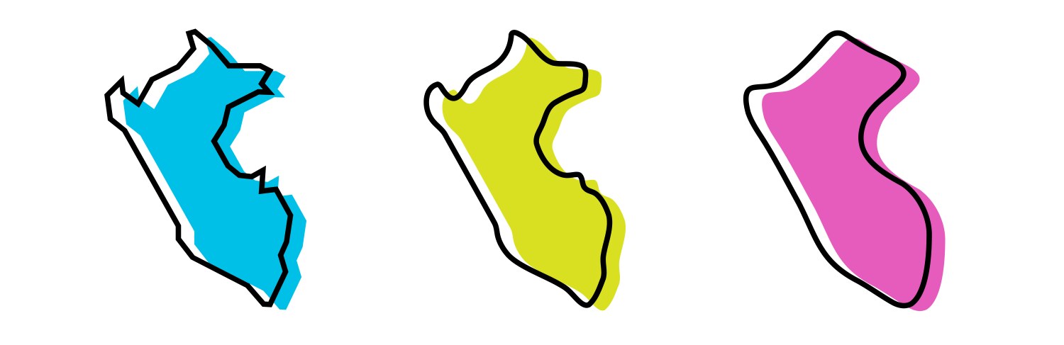 Peru country map in three levels of Royalty Free Vector