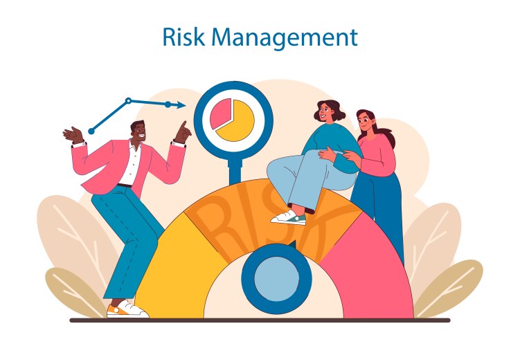 Risk management in it project portrays Royalty Free Vector