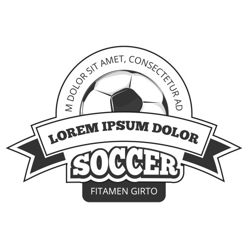 Round soccer logo template isolated Royalty Free Vector