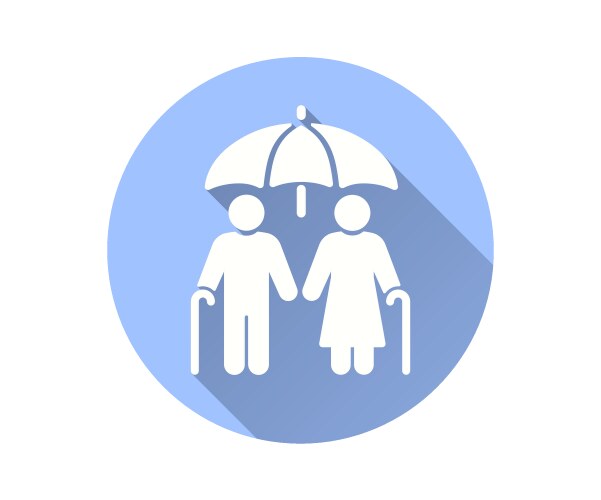 Elderly people help app icon assistance program Vector Image