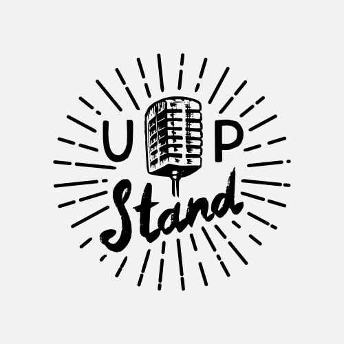 Stand up comedy entertainment people laughing Vector Image