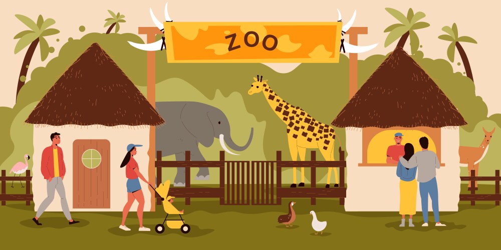 Zoo background Royalty Free Vector Image - VectorStock