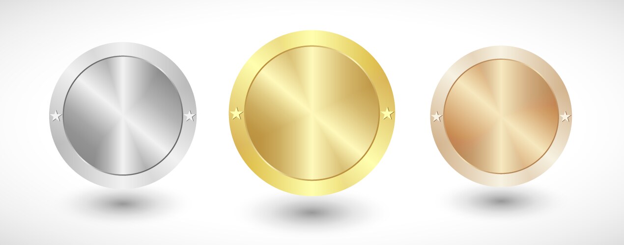 Champion gold silver and bronze medal template Vector Image