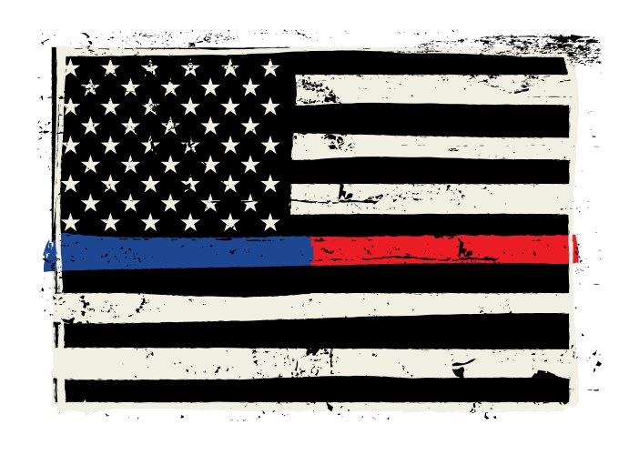 Us police flag - american Royalty Free Vector Image