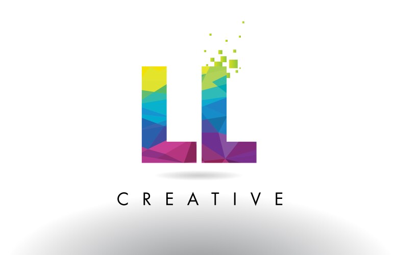 Ld l d colorful letter origami triangles design Vector Image