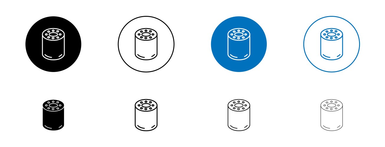 Oil filter icon set car engine fuel filtration Vector Image