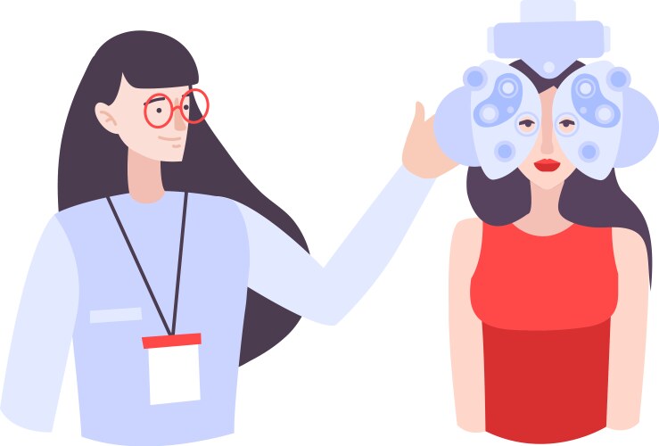 Trial frame showing concept of ophthalmology Vector Image