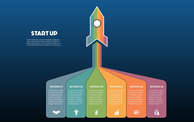 Startup infographic poster template Royalty Free Vector