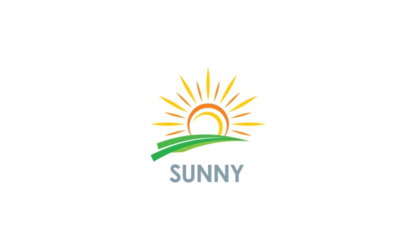 Sun solar wave logo Royalty Free Vector Image - VectorStock