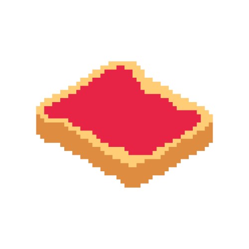 Toast with strawberry jam pixel art pattern Vector Image