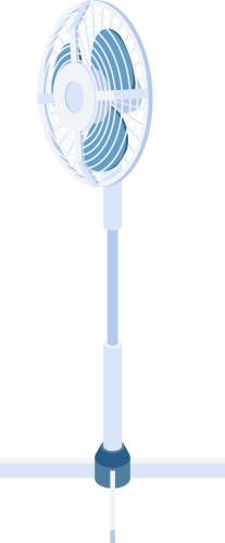 Electric office pedestal fan isolated on white Vector Image