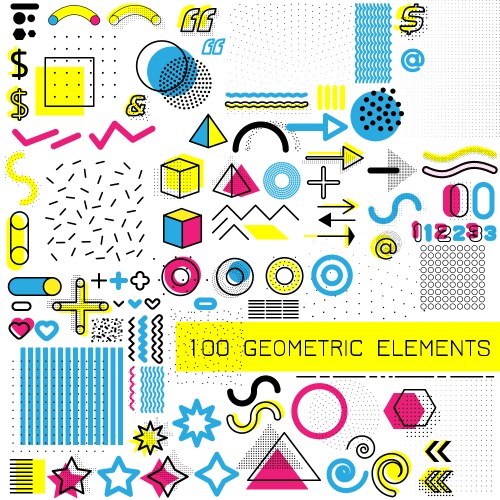 Memphis design elements set Royalty Free Vector Image