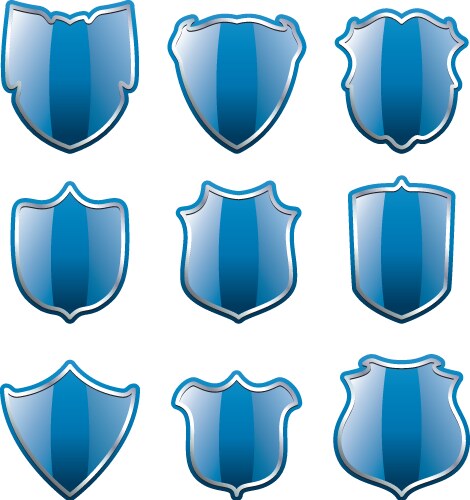 Retro golden shields Royalty Free Vector Image