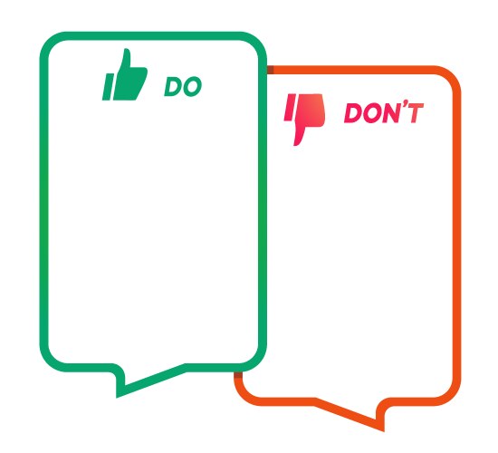 Do and dont infographic frame template Royalty Free Vector