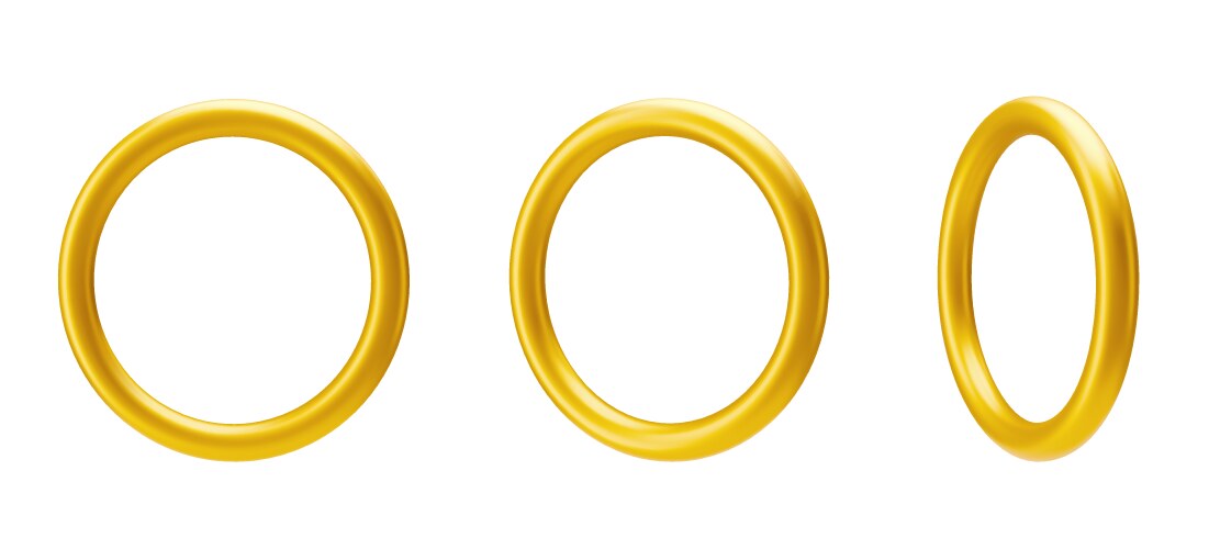 Gold ring frame round banner isolated Royalty Free Vector