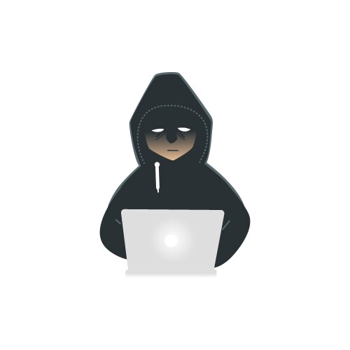 Hacker realistic composition Royalty Free Vector Image