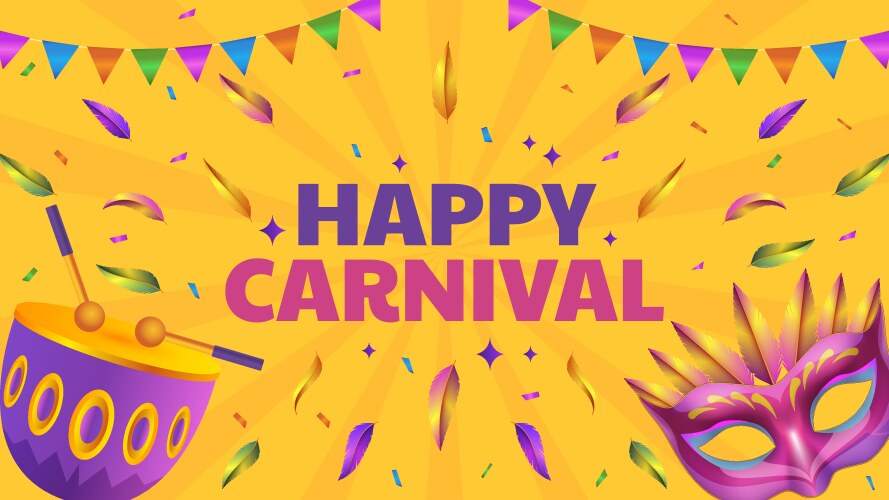 Carnival celebration youtube thumbnail Royalty Free Vector