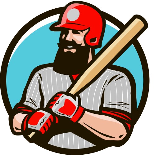 Baseball batter emoticon Royalty Free Vector Image