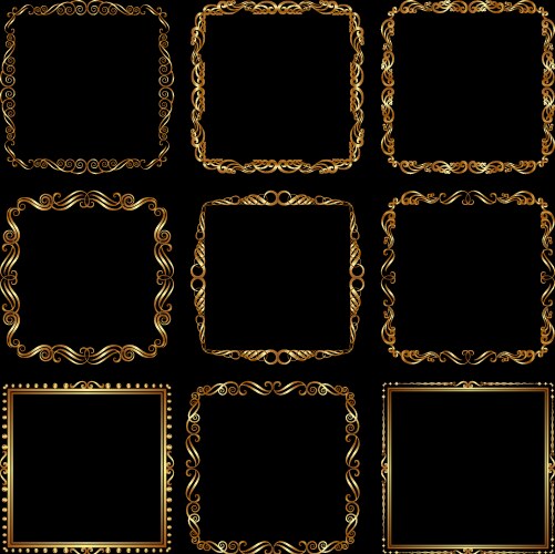 Square frames and borders Royalty Free Vector Image