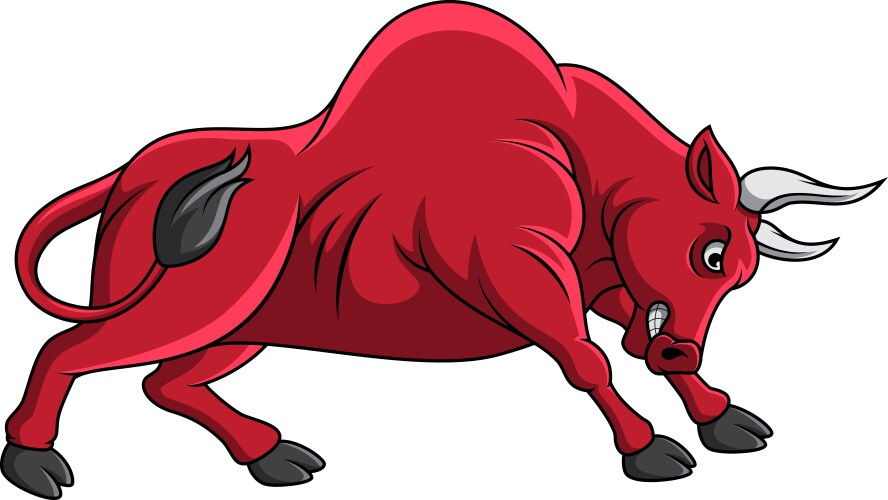 Cartoon Charging Bull Royalty Free Vector Image