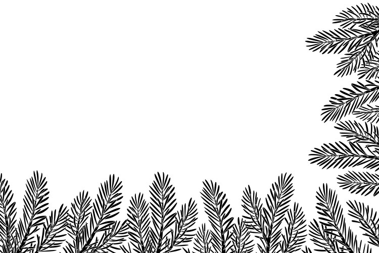 Christmas tree corner silhouette decoration Vector Image