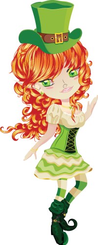 Watercolor hand drawn leprechaun character Vector Image