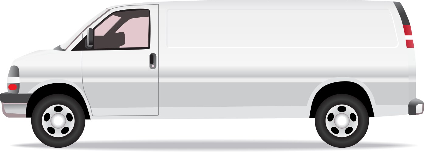 White Delivery Van Side View Royalty Free Vector Image