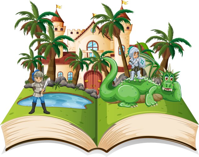 Dragon and book Royalty Free Vector Image - VectorStock